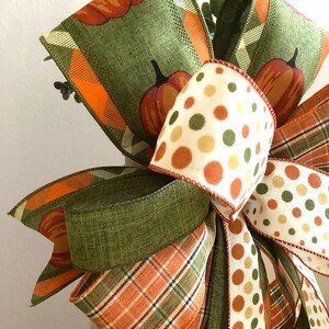 Fall Pumpkin Bow for Porch Decor, Pumpkin Wreath Bow, Harvest Pumpkin ...
