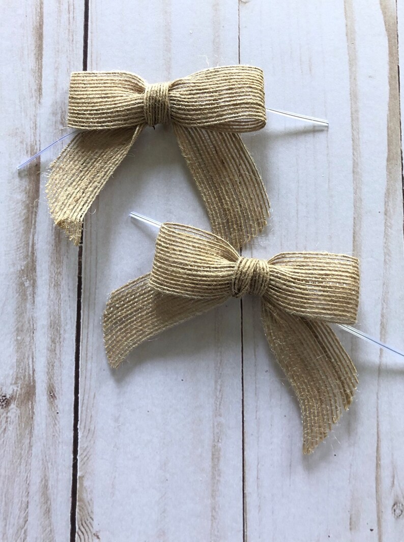 20 Small Jute Bows Rustic Wedding Decor Party Favor Bow - Etsy