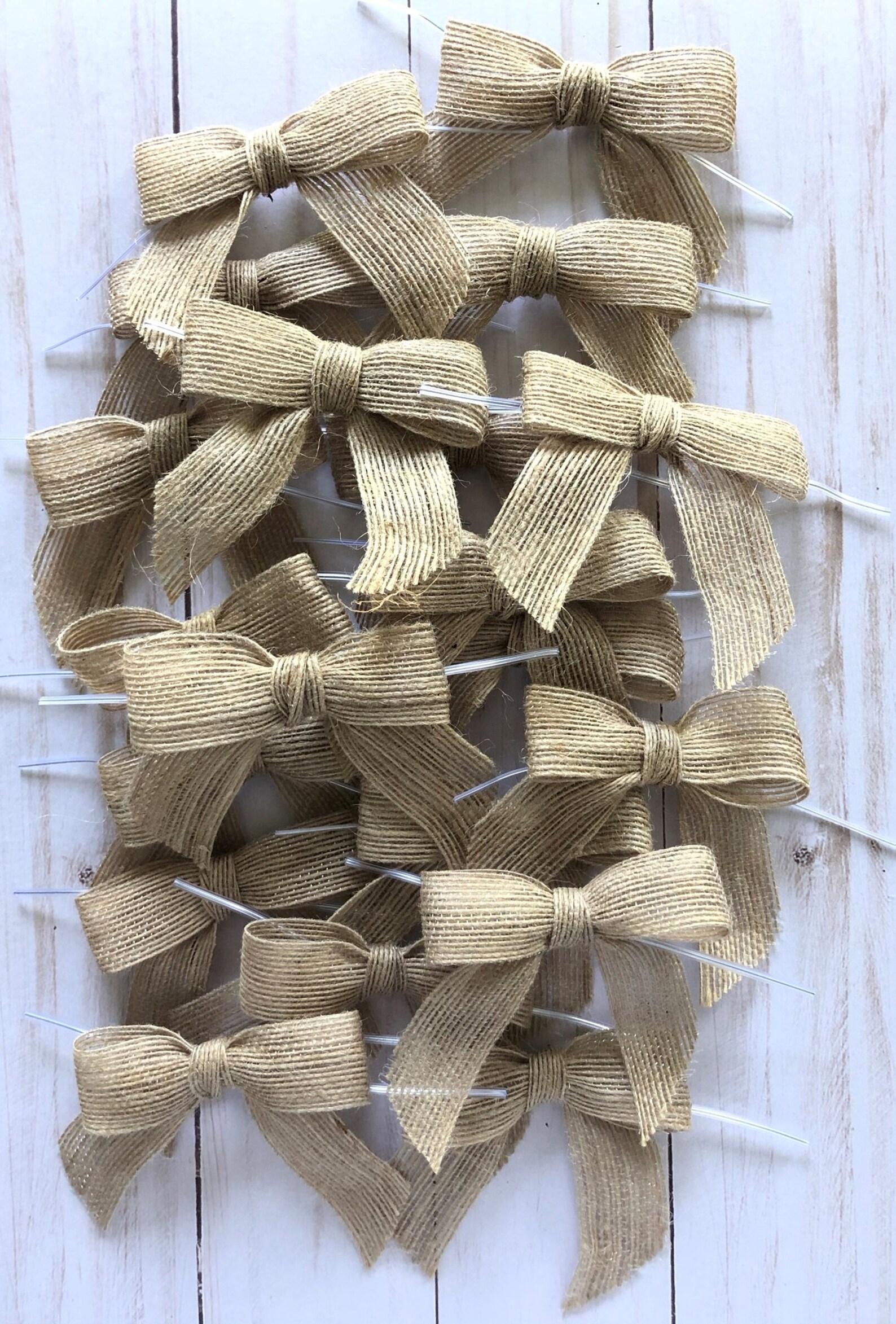 20 Small Jute Bows Rustic Wedding Decor Party Favor Bow - Etsy