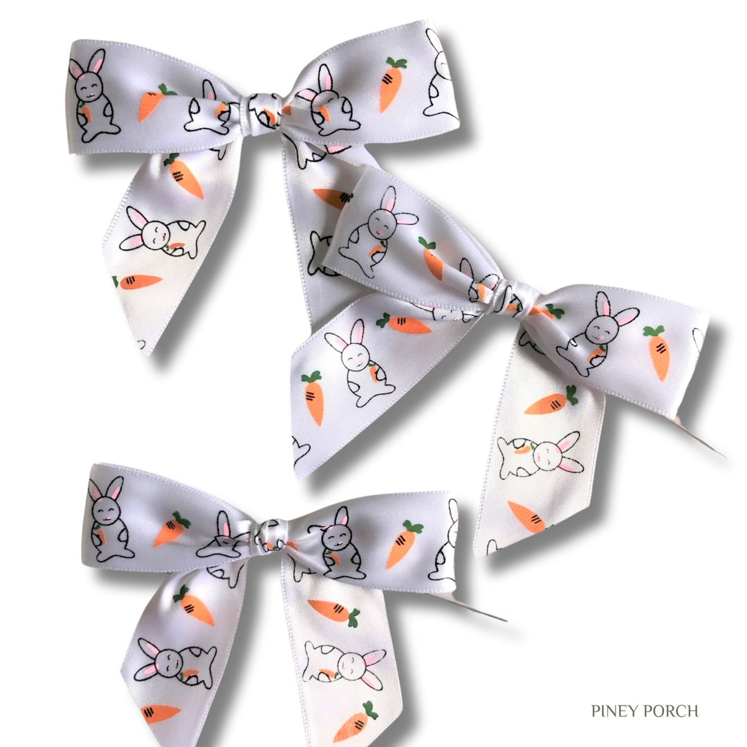 20 Easter Bunny Favor Bows, Spring Party Favor Bow, Small Bunny Bows ...