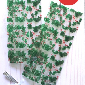 20 SMALL Holly Berry Favor Bags, Christmas Party Favor, Candy Treat Bag ...