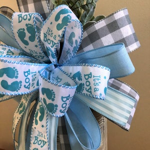 Blue Baby Shower Decor Blue and Gray New Baby Bow Hospital - Etsy