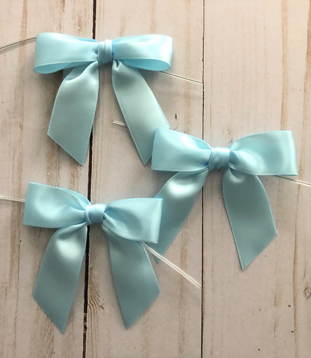 20 Baby Blue Satin Bows Party Favor Bow Party Decor Accent - Etsy