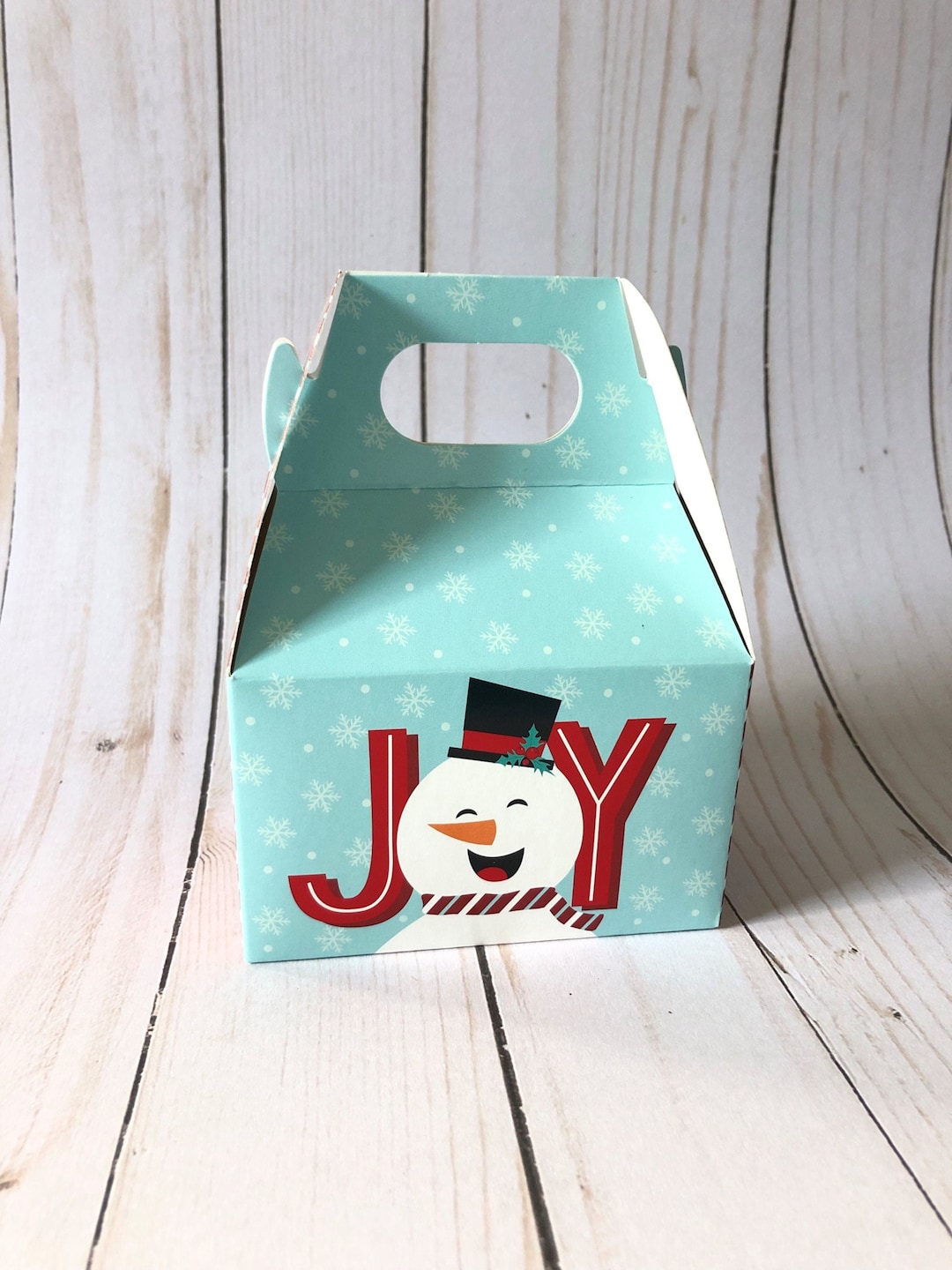 10 Snowman Party Favor Boxes, Small Holiday Gable Box, Winter Party ...