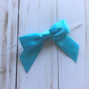 20 Turquoise Satin Bows Bow for Party Favor Boxes Gift Bag - Etsy