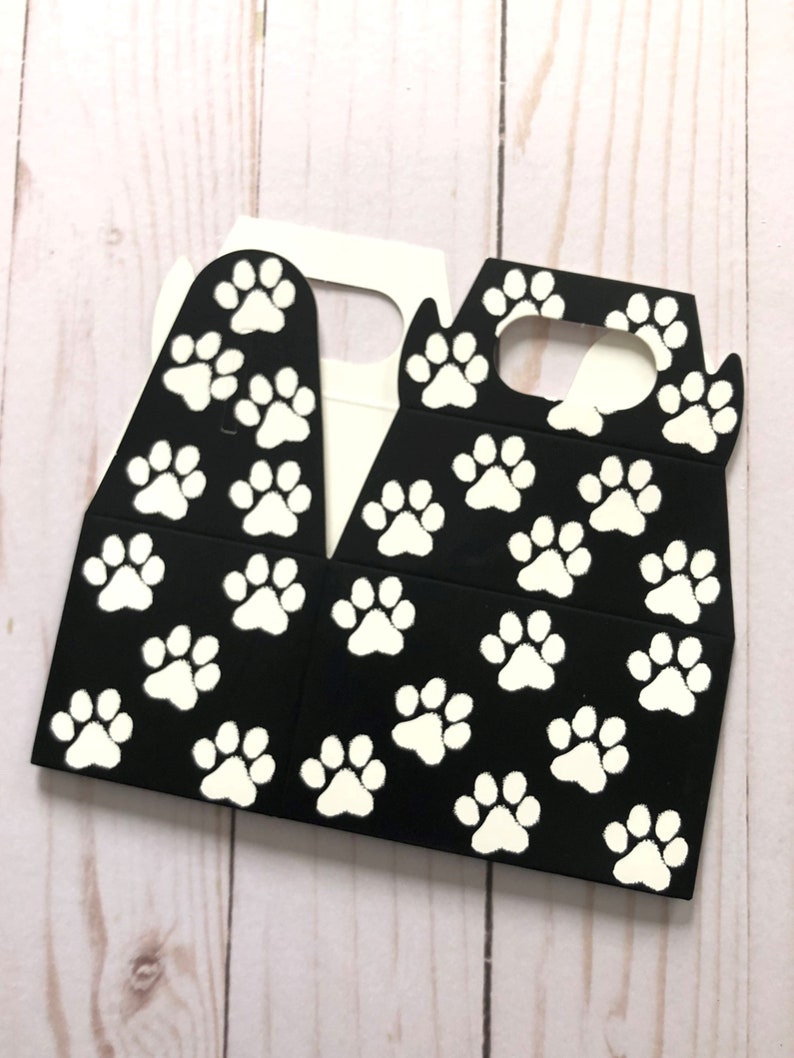 10 Paw Prints Favor Boxes Puppy Party Decorations Black and - Etsy