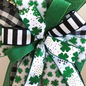 St. Patricks Day Bow, St Patricks Lantern Bow, Front Door Decor ...
