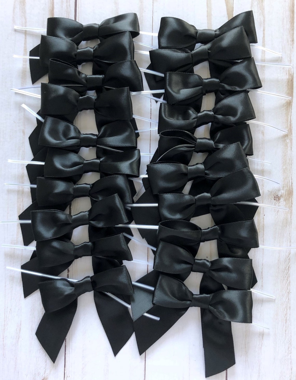 20 Black Satin Bows Party Favor Bow Gift Bag Bow Special | Etsy