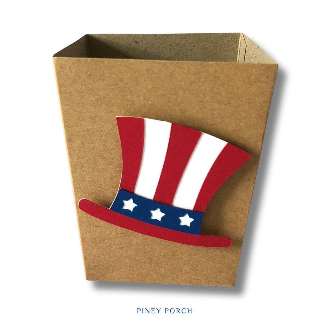 10 Uncle Sam Hat Favor Boxes, Patriotic Red White and Blue Party Favor ...