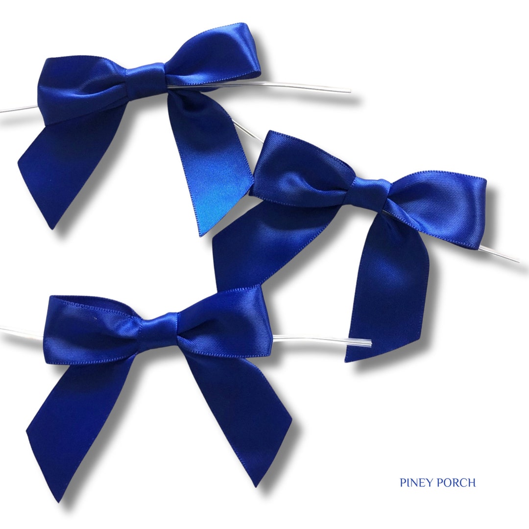 20 Blue Satin Bows, Party Favor Bow, Party Decor, Accent Bows, Favor ...