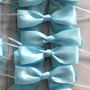 20 Baby Blue Satin Bows Party Favor Bow Party Decor Accent - Etsy