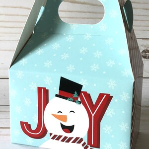 10 Snowman Party Favor Boxes, Small Holiday Gable Box, Winter Party ...