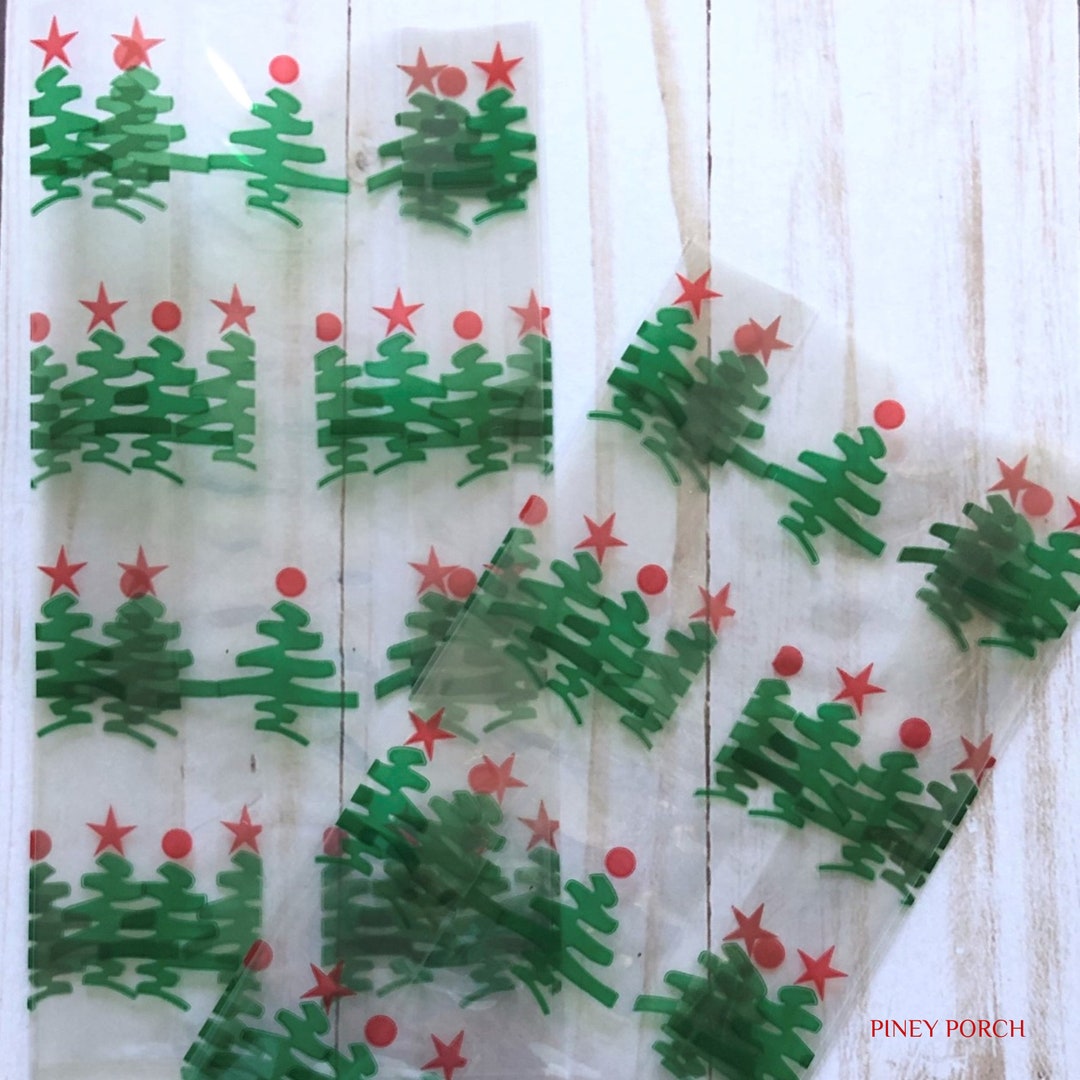 20 SMALL Christmas Party Favor Bags, Holiday Treat Bag, Small Christmas ...