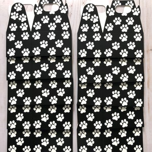 10 Paw Prints Favor Boxes, Puppy Party Decorations, Black and White Dog ...