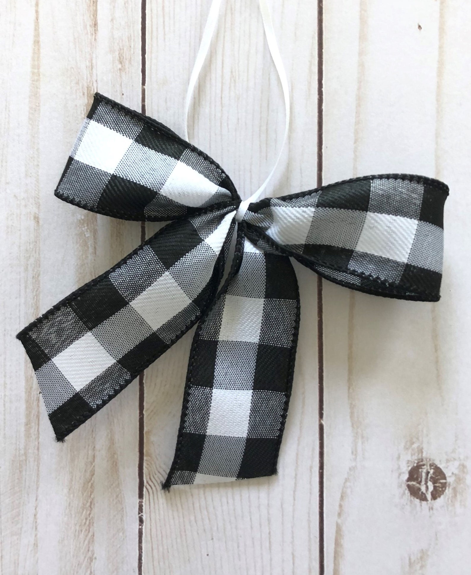 10 Black and White Buffalo Plaid Bows Farmhouse Decor Bows | Etsy