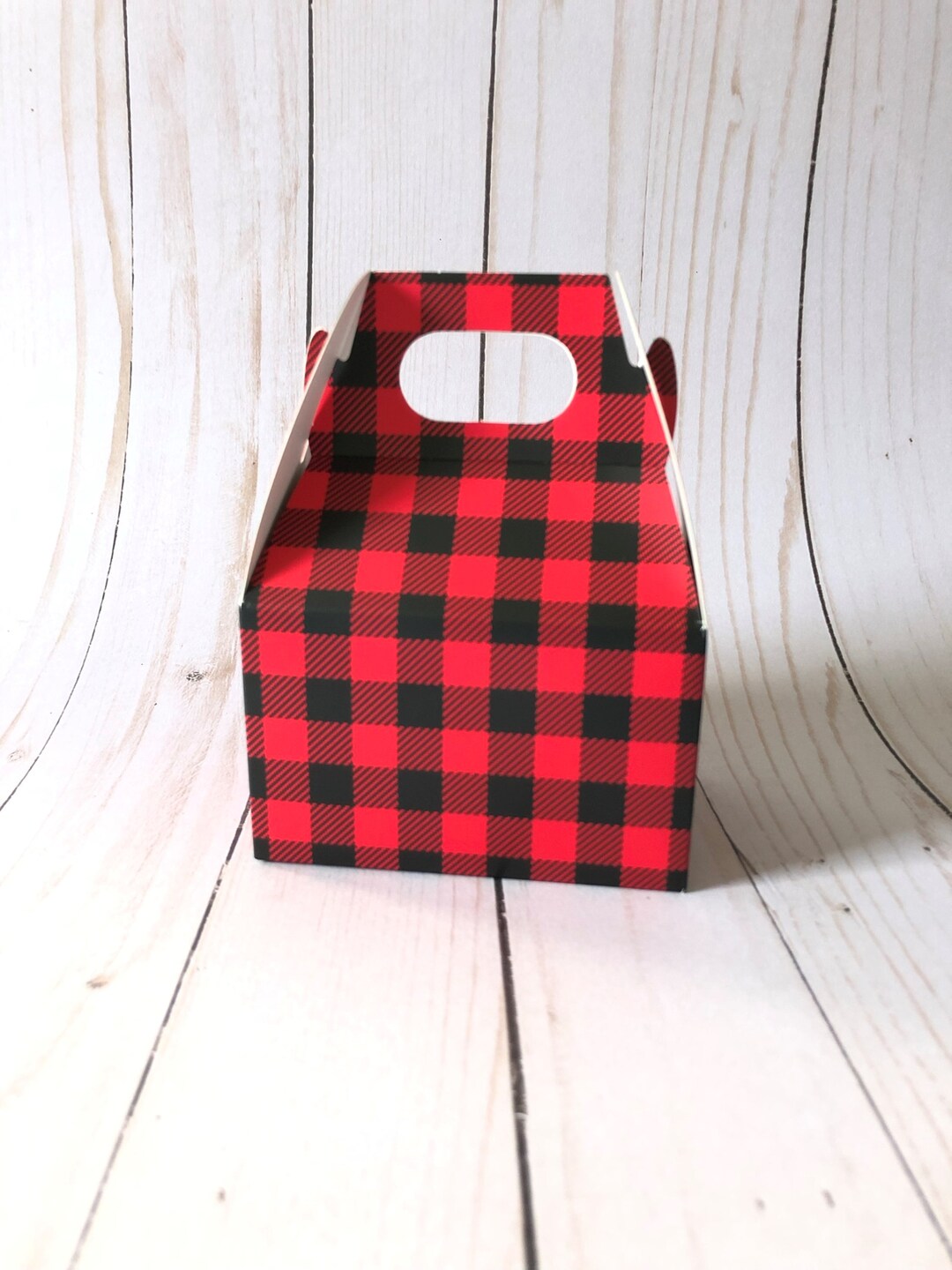 10 Red and Black Buffalo Plaid Party Favor Boxes Small - Etsy