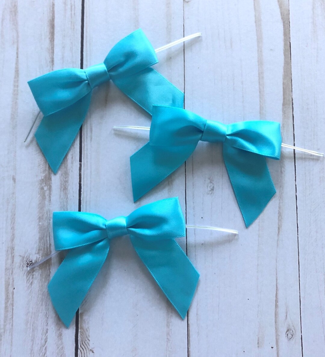 20 Turquoise Satin Bows Bow for Party Favor Boxes Gift Bag - Etsy