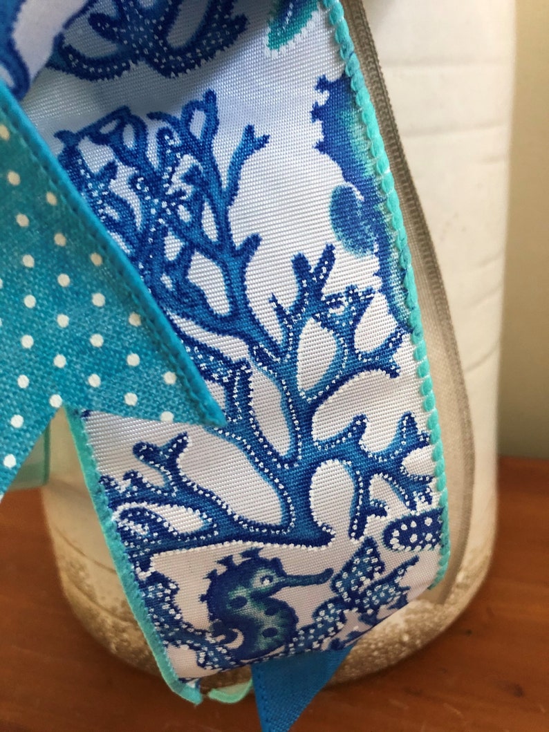 Nautical Wreath Bow Beach House Decorative Bow Blue and - Etsy