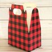10 Red and Black Buffalo Plaid Party Favor Boxes Small - Etsy