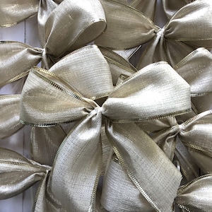 10 Gold Christmas Tree Bows, Gold Tree Decorations, Gold Bows for ...