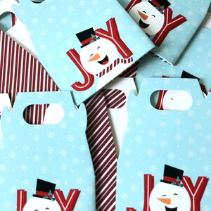 10 Snowman Party Favor Boxes, Small Holiday Gable Box, Winter Party ...