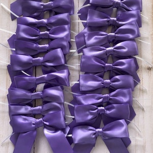 20 Purple Satin Bows, Candy Favor Box Bow, Spring Party Decorations ...
