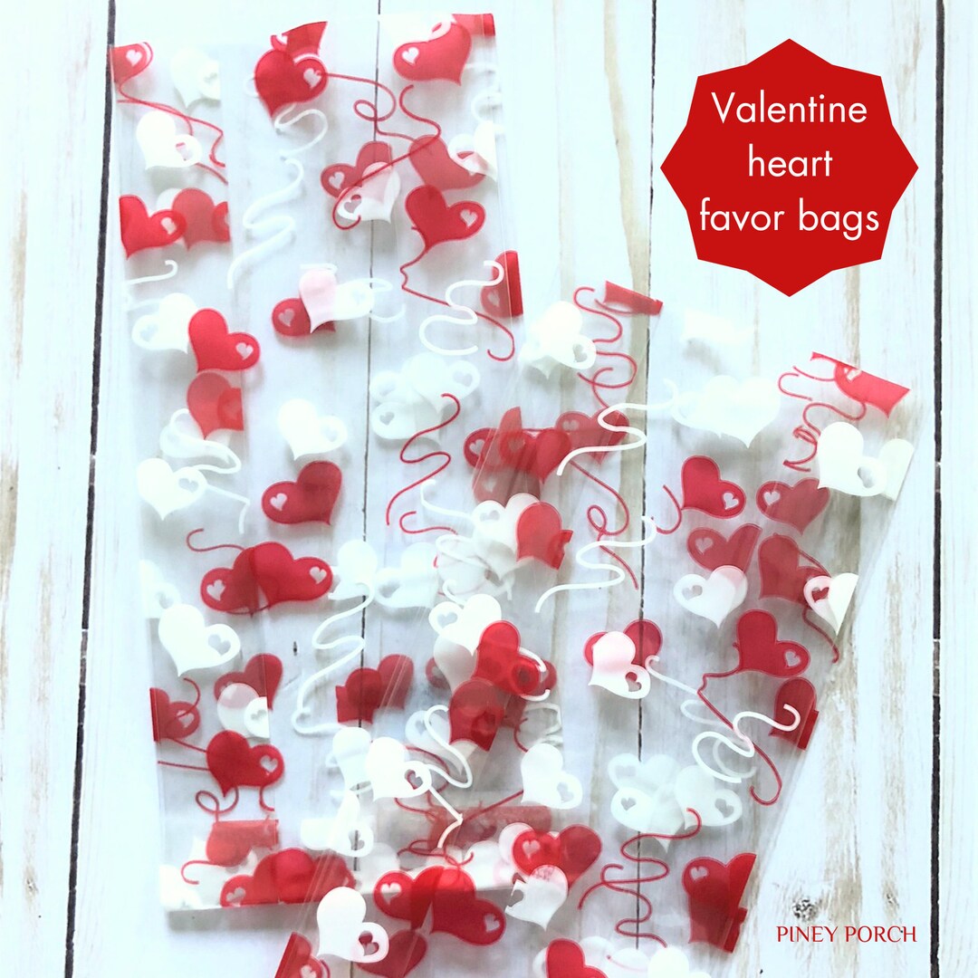 20 SMALL Valentine Party Favor Bag, Classroom Valentine Favor ...