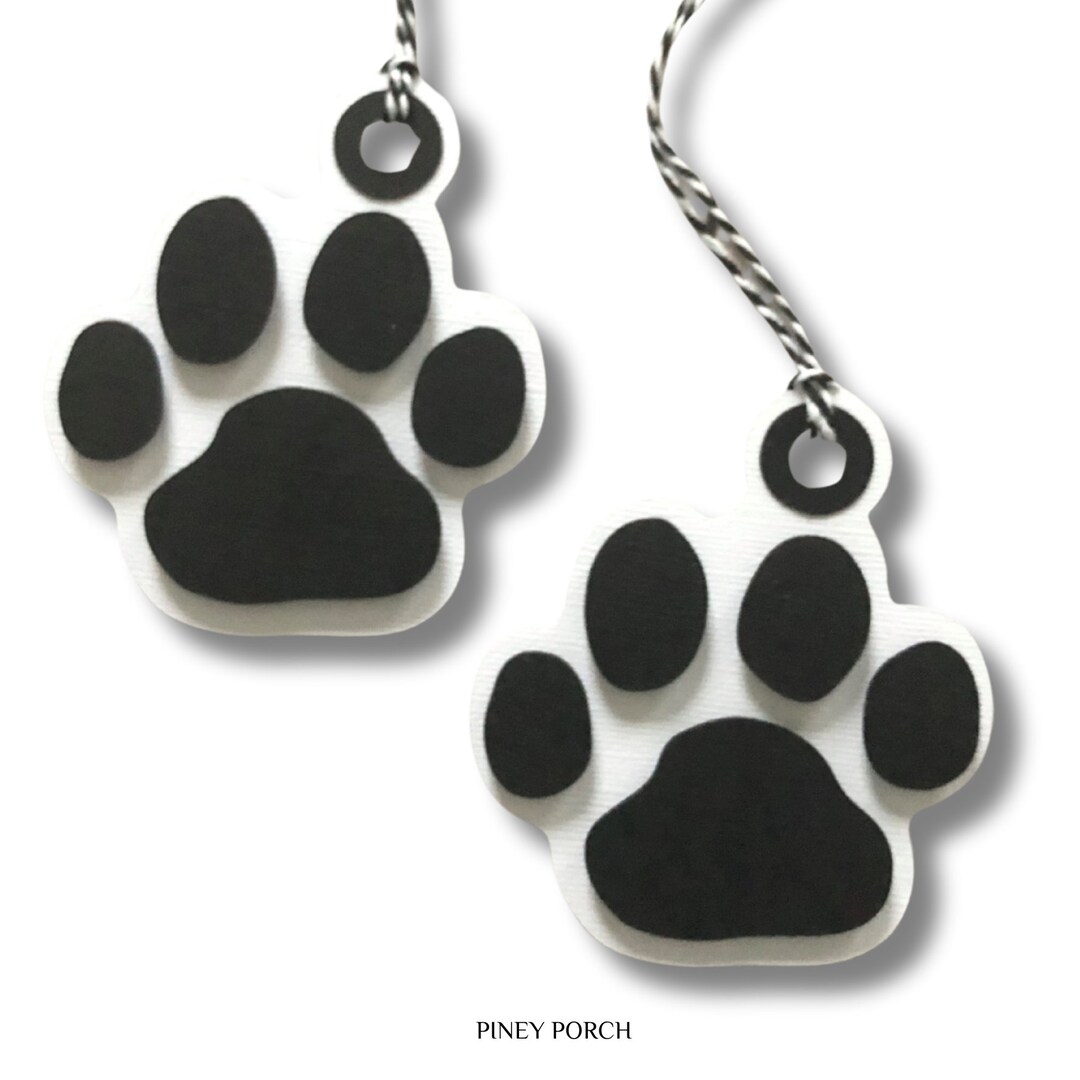 12 Black Paw Print Gift Tags, Animal Paw Print Tag, Animal Lover Gift ...