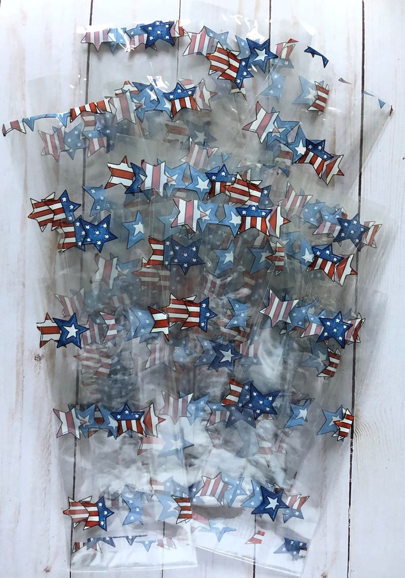 20 Patriotic Treat Bags Red White and Blue Party Favor Bags - Etsy