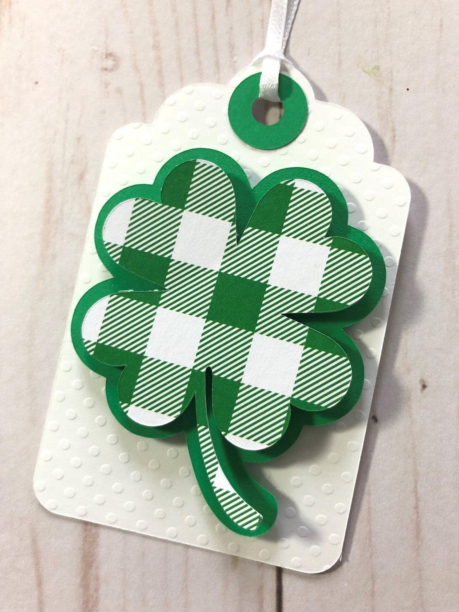 12 Shamrock Gift Tags, Buffalo Check St. Patrick's Day Gift Tags, Lucky ...