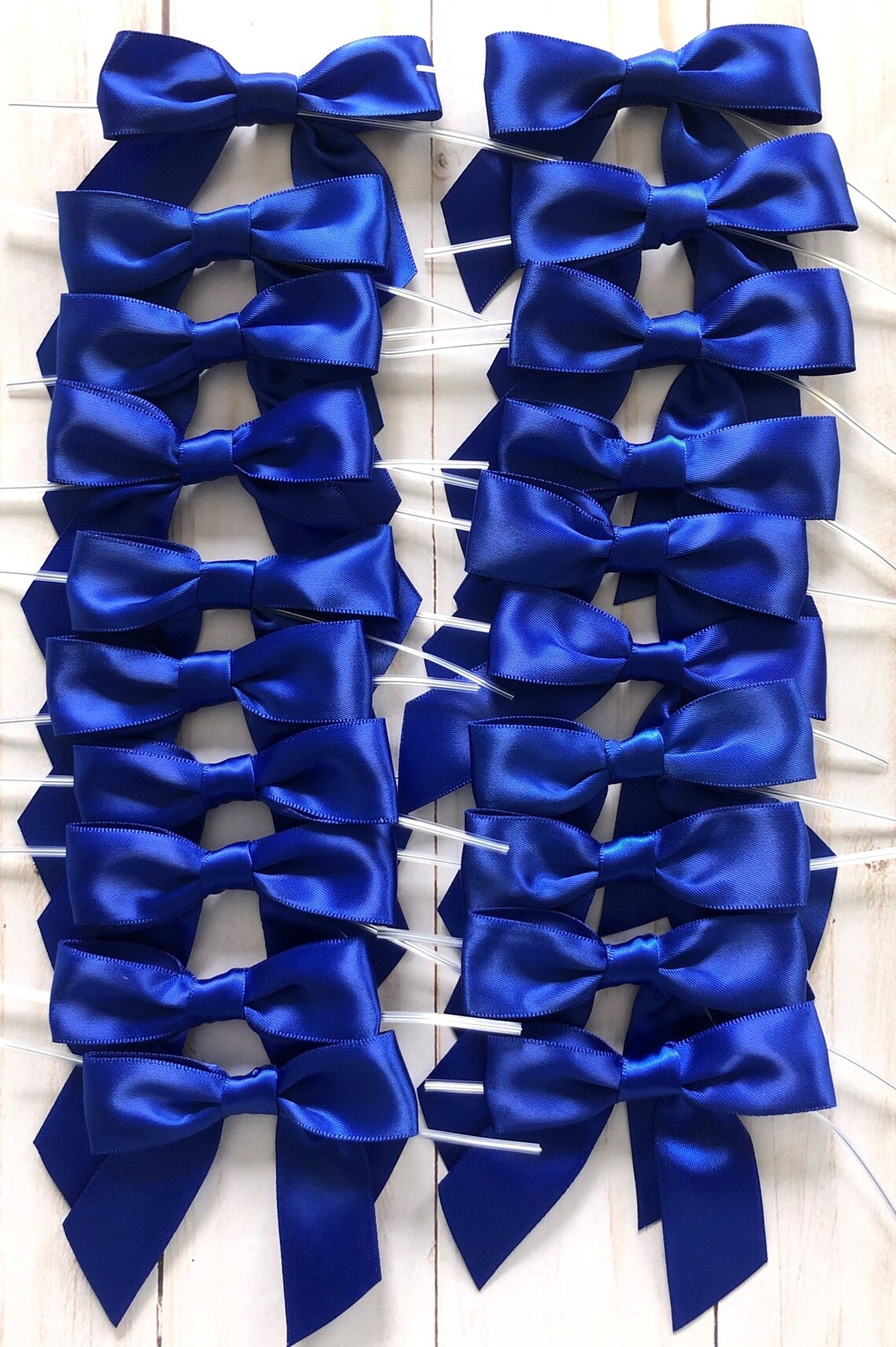 20 Blue Satin Bows Party Favor Bow Party Decor Accent Bows | Etsy