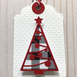 12 Buffalo Check Christmas Gift Tags, Buffalo Plaid Christmas Tree Tags ...