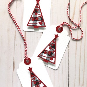 12 Buffalo Check Christmas Gift Tags, Buffalo Plaid Christmas Tree Tags ...