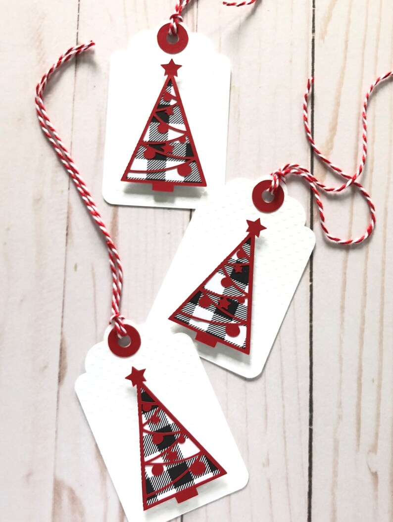 12 Buffalo Check Christmas Gift Tags Buffalo Plaid Christmas - Etsy