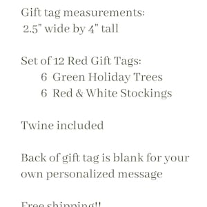 12 Assorted Christmas Gift Tags, Buffalo Check Holiday Tag, Handmade ...