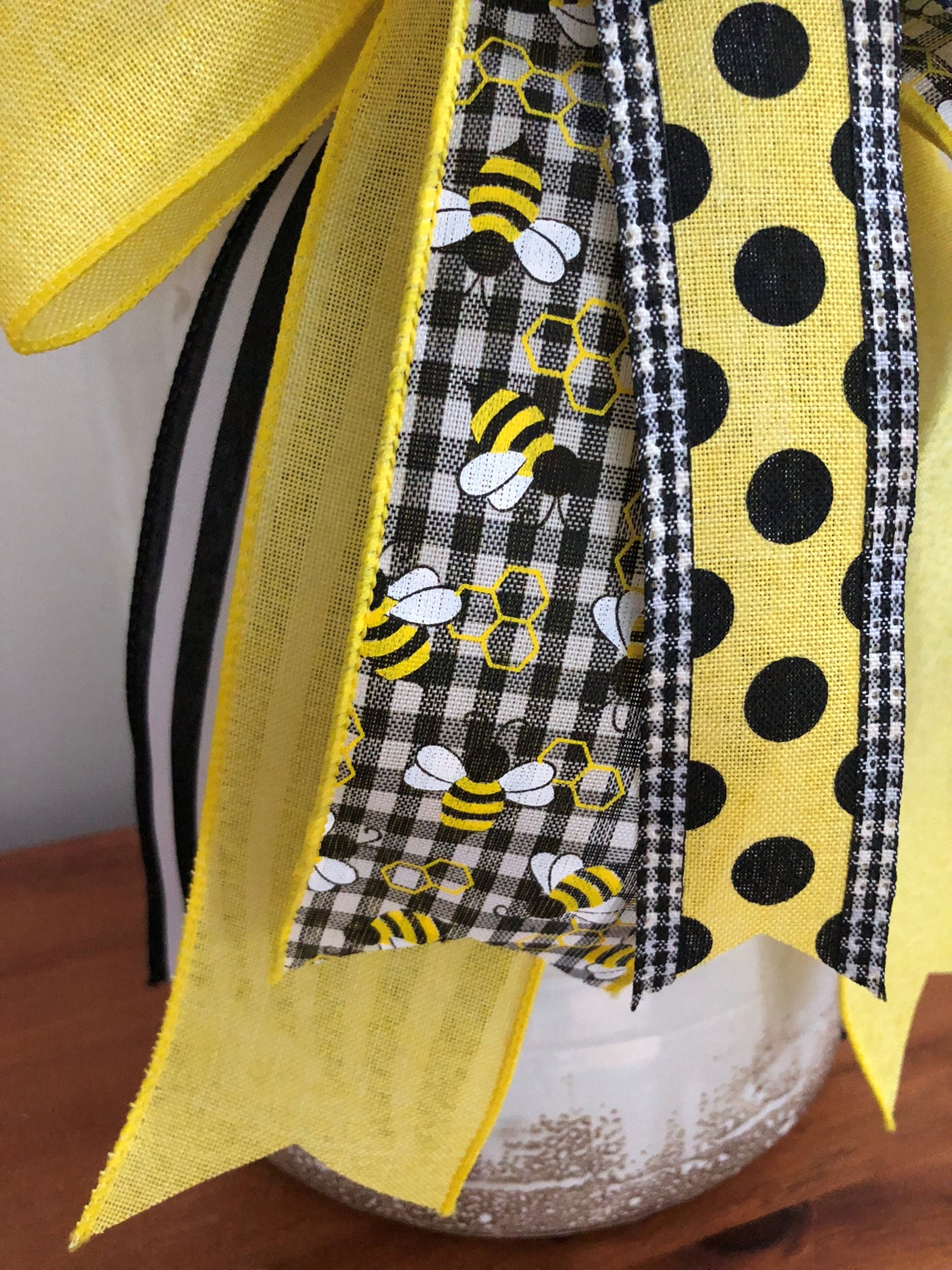 Bee Wreath Bow Bumble Bee Decor Bee Lantern Bow Summer Home - Etsy