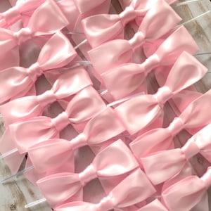 20 Light Pink Satin Bows, Party Favor Bow, Baby Shower Bows, Special ...
