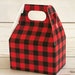 10 Red and Black Buffalo Plaid Party Favor Boxes Small - Etsy