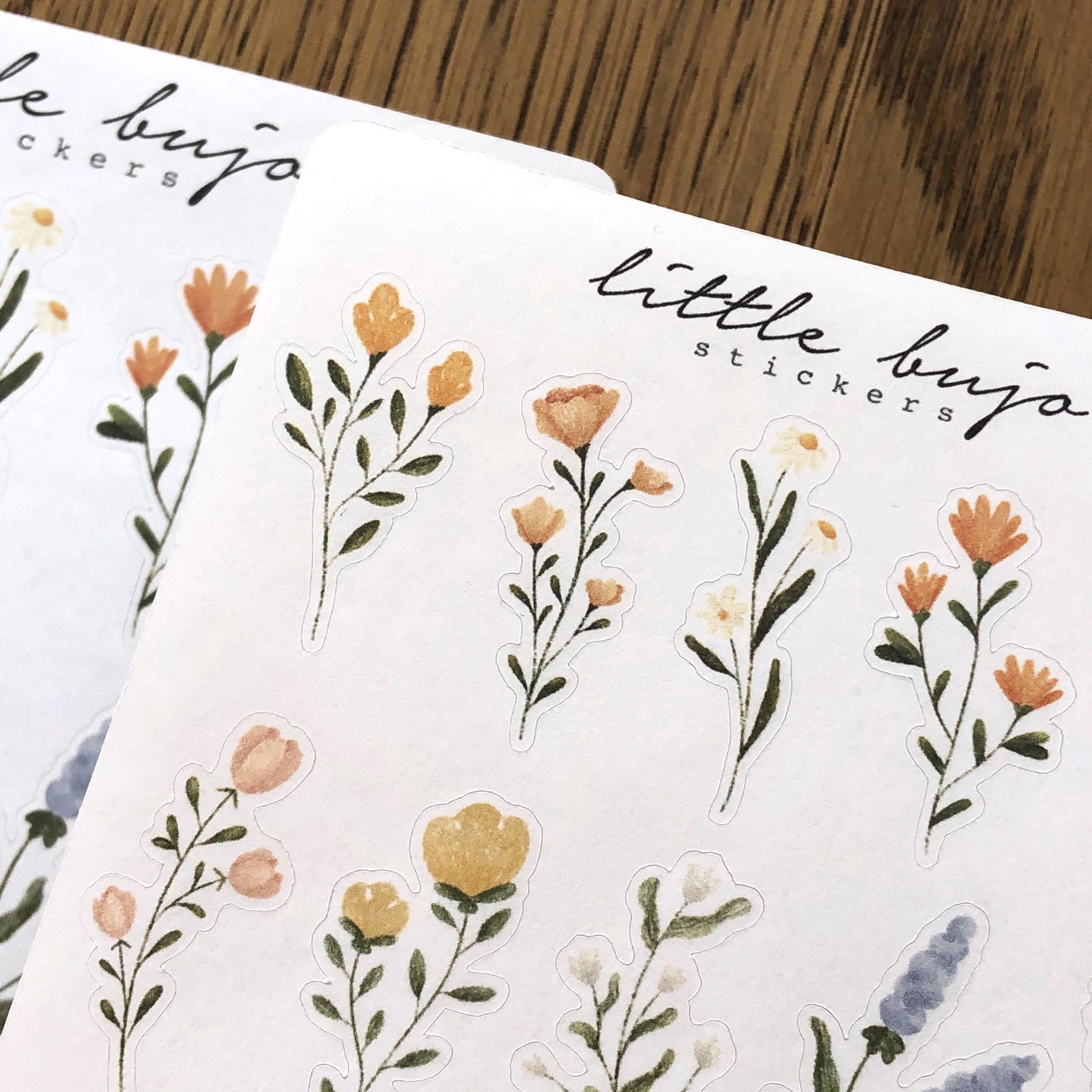 Wildflowers Sticker Sheet Floral Stickers Flower Bullet - Etsy