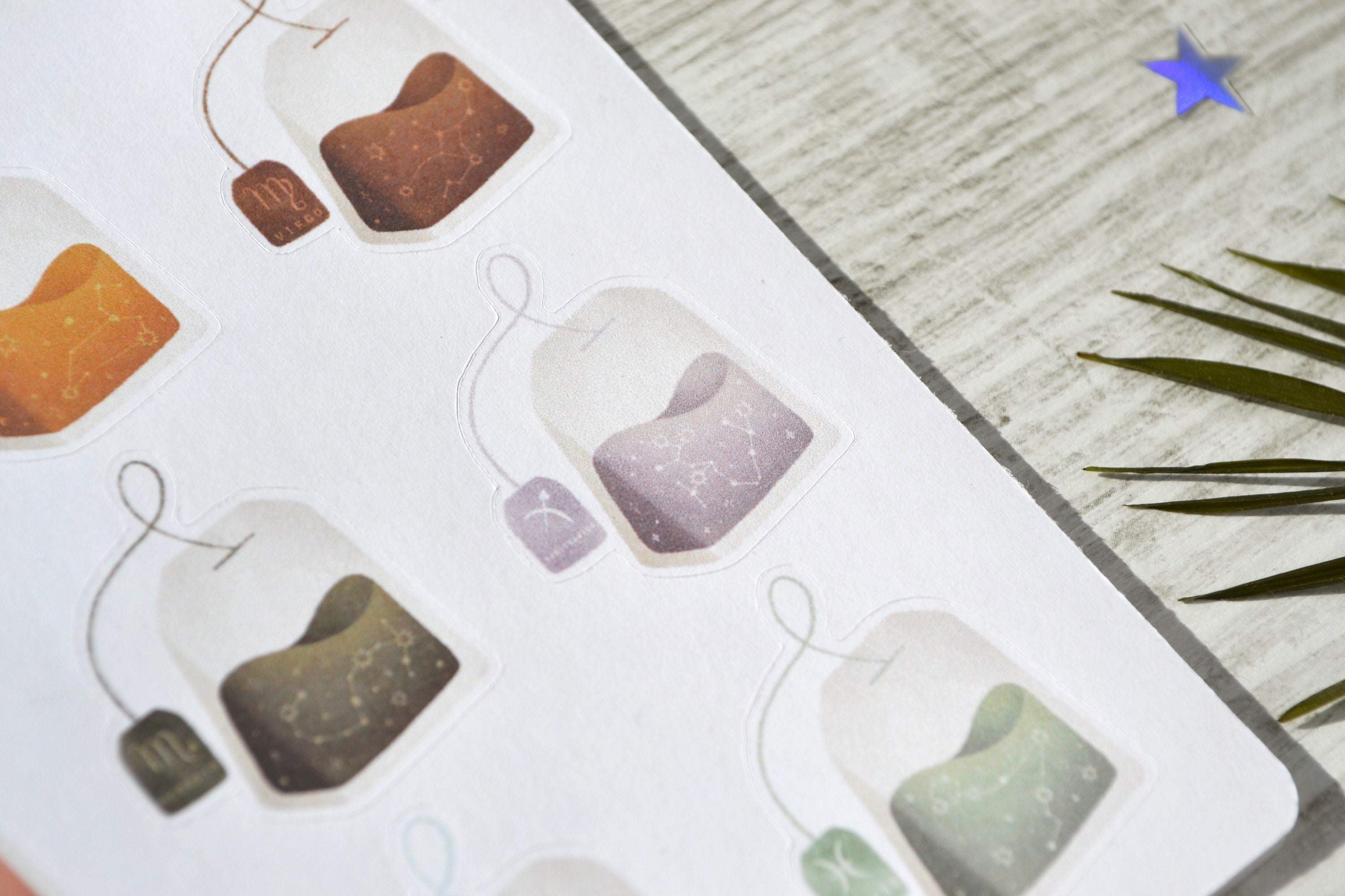 Zodiac Teabag Stickers Magic Tea Bullet Journal Sticker - Etsy