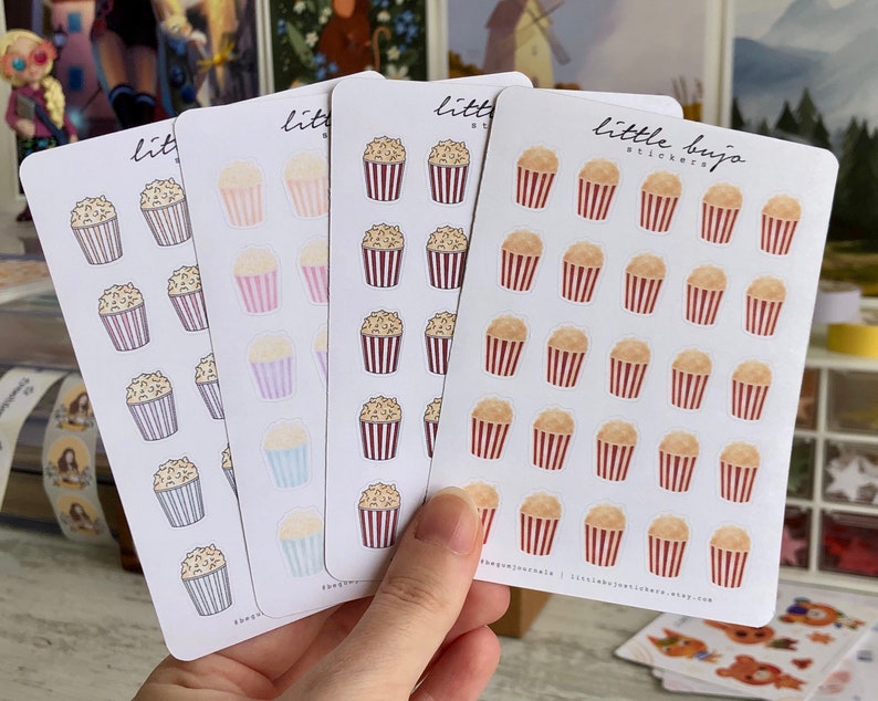 Popcorn Planner Sticker Sheet Cute Planner Stickers Kawaii - Etsy