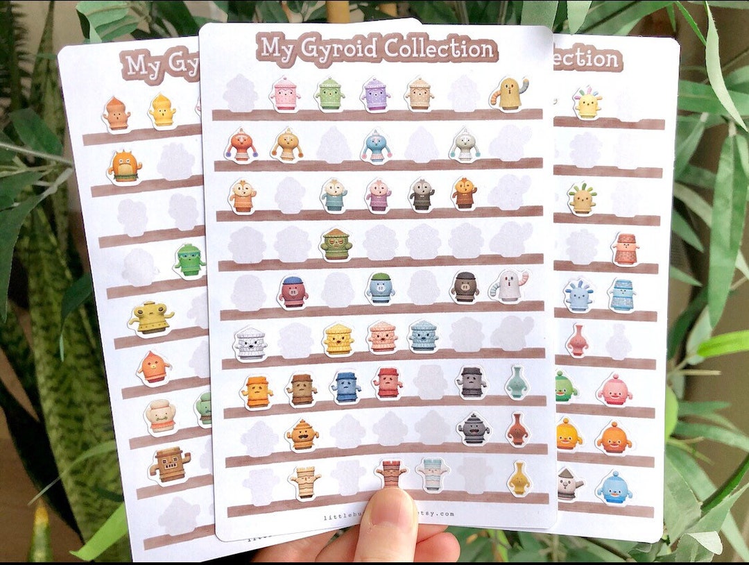 Animal Crossing Gyroids List, ACNH Gyroid Collection Sticker Sheet, New ...