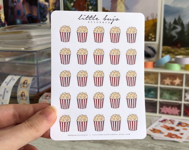 Popcorn Planner Sticker Sheet Cute Planner Stickers Kawaii | Etsy