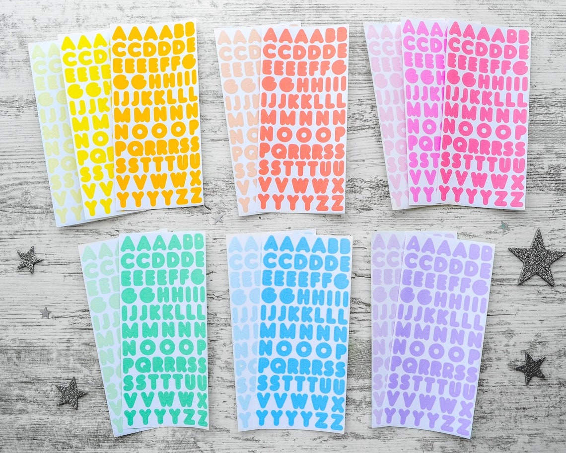 Alphabet Stickers Polco Deco Sticker Sheet - Etsy