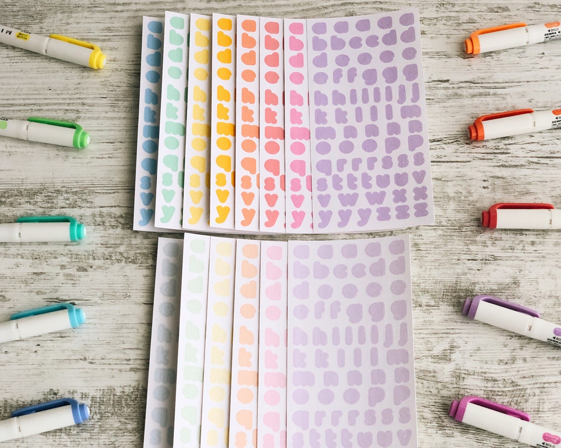 Alphabet Stickers Polco Deco Sticker Sheet | Etsy