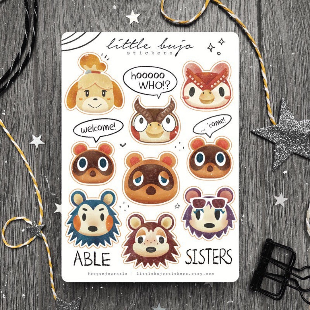 Animal Crossing Characters Sticker Set | ACNH Planner Stickers | Bullet ...