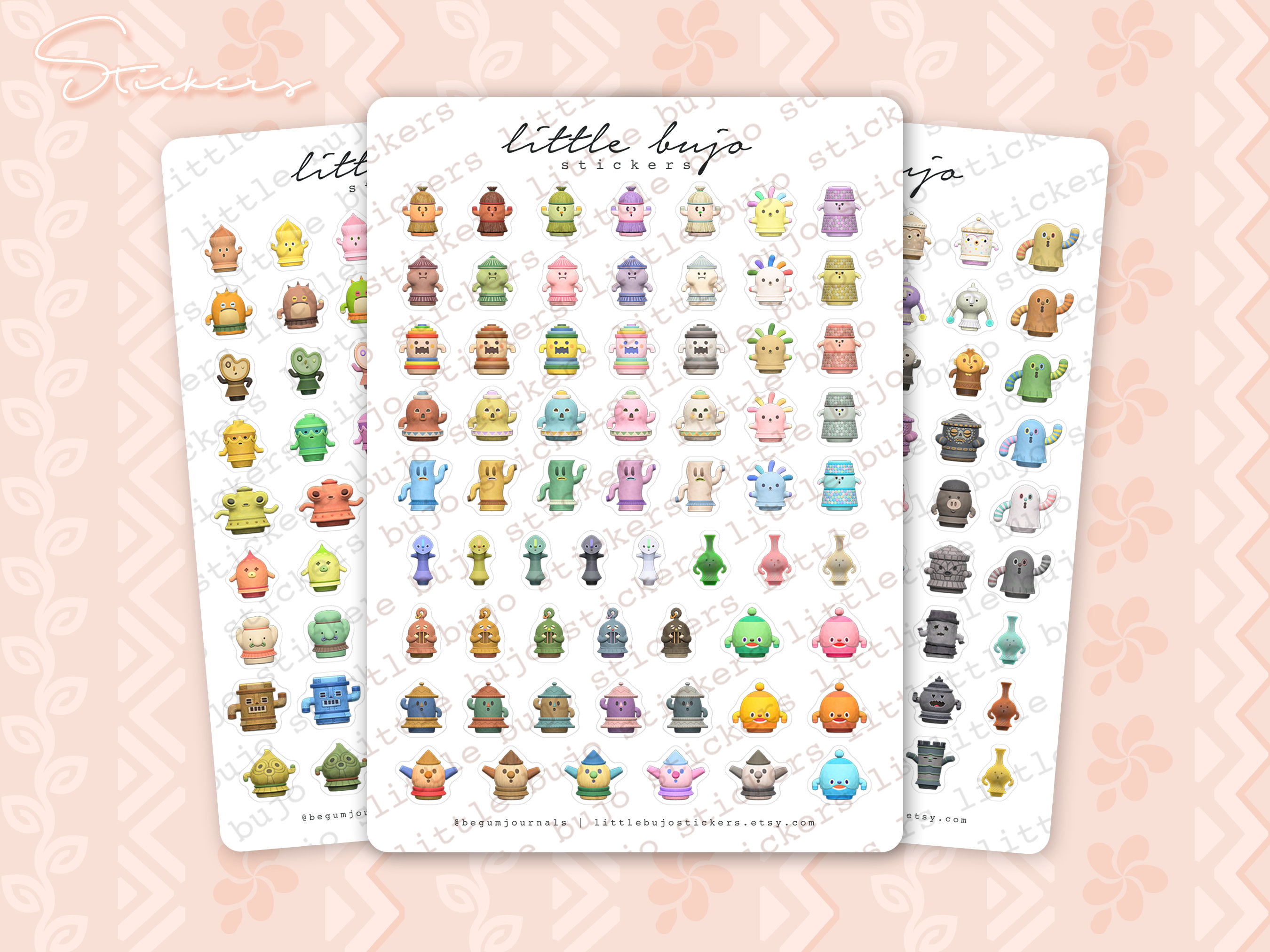 Animal Crossing Gyroids List ACNH Gyroid Collection Sticker | Etsy