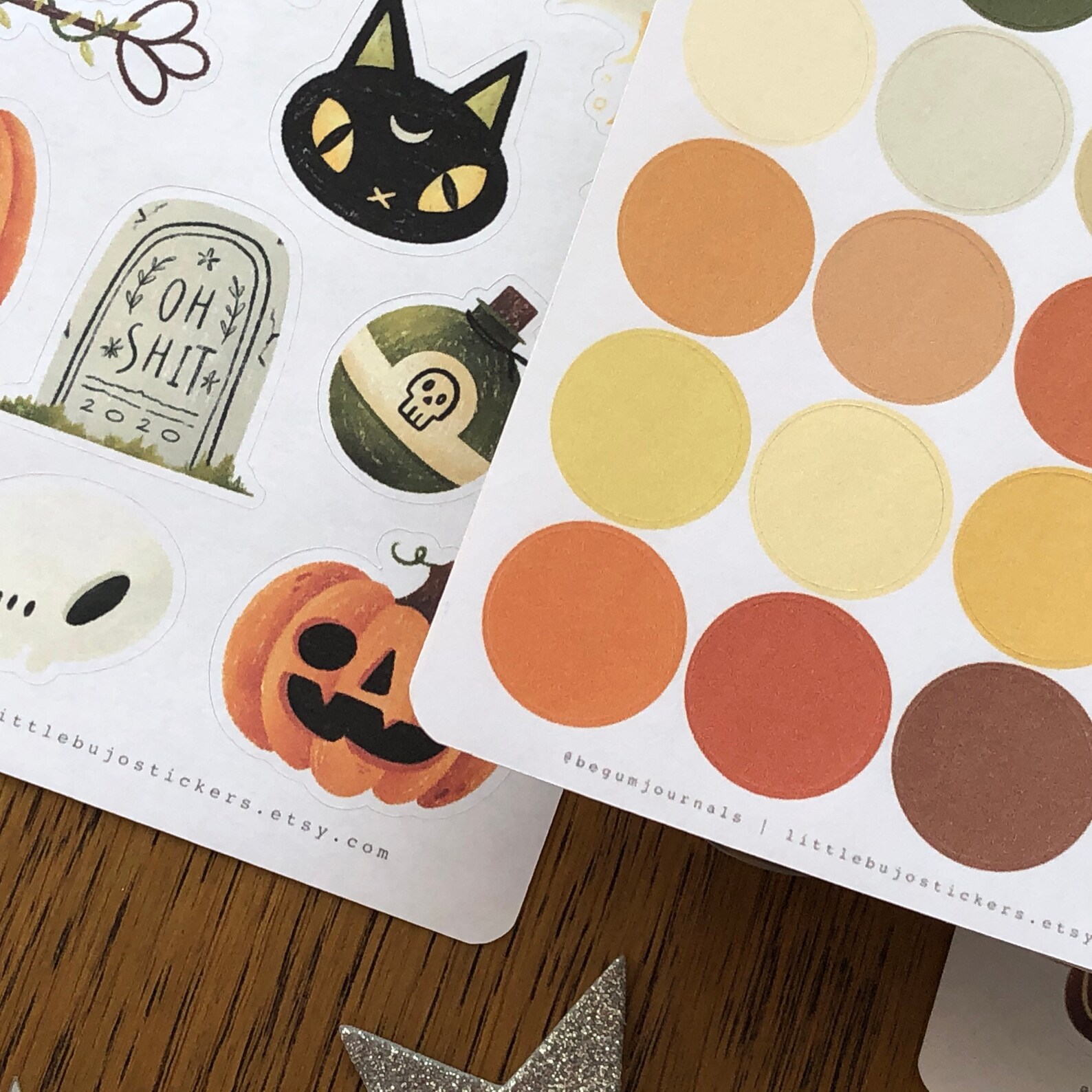 Halloween Sticker Sheet Cute Planner Stickers Witch Bullet | Etsy