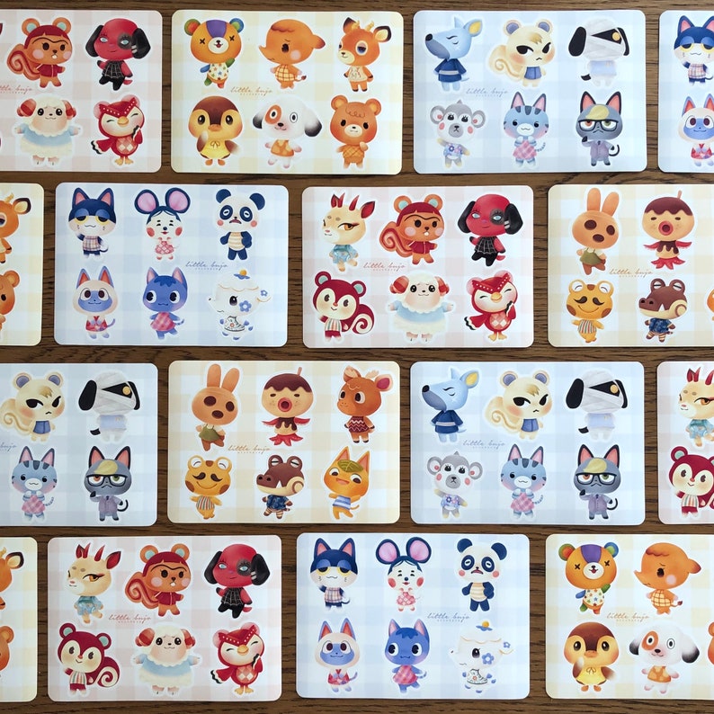 Animal Crossing Villager Stickers, ACNH Waterproof Vinyl Sticker Sheet ...