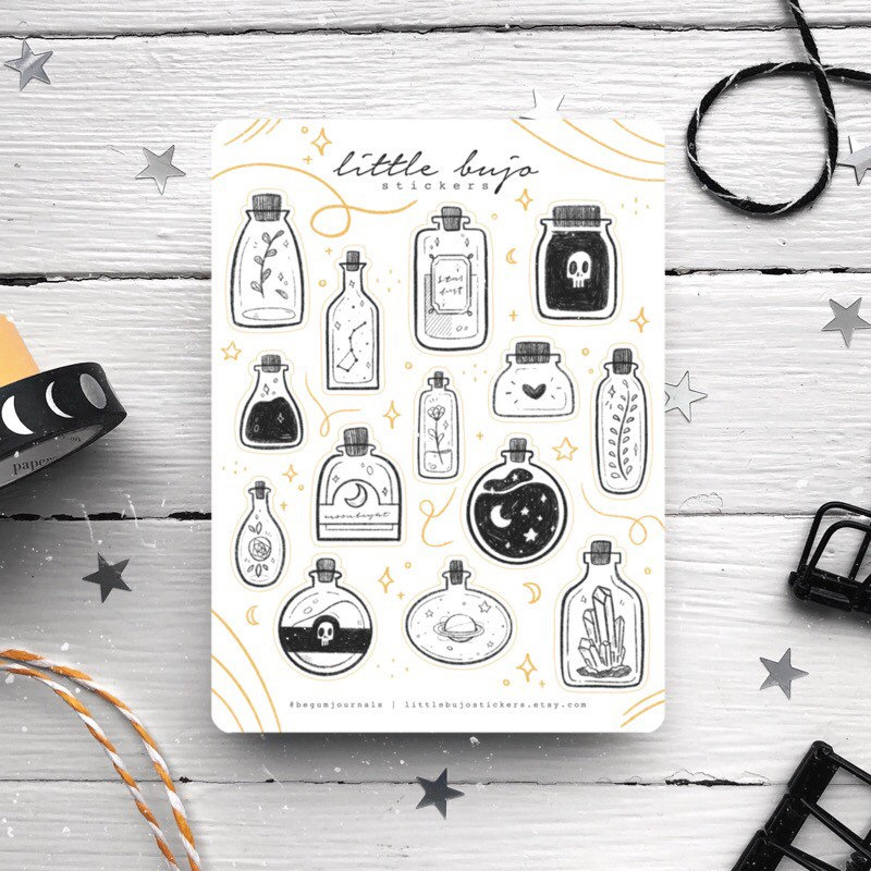 Stickers Paper, Party & Kids Scrapbooking Witchcraft Potion Sticker ...